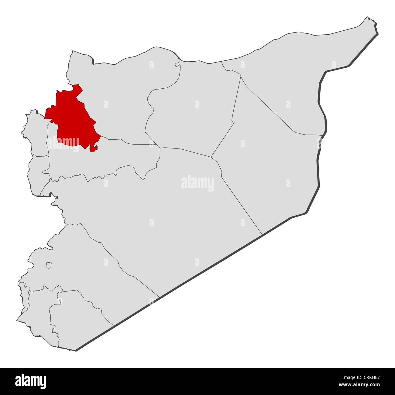 Political map of Syria with the several governorates where Idlib is ...