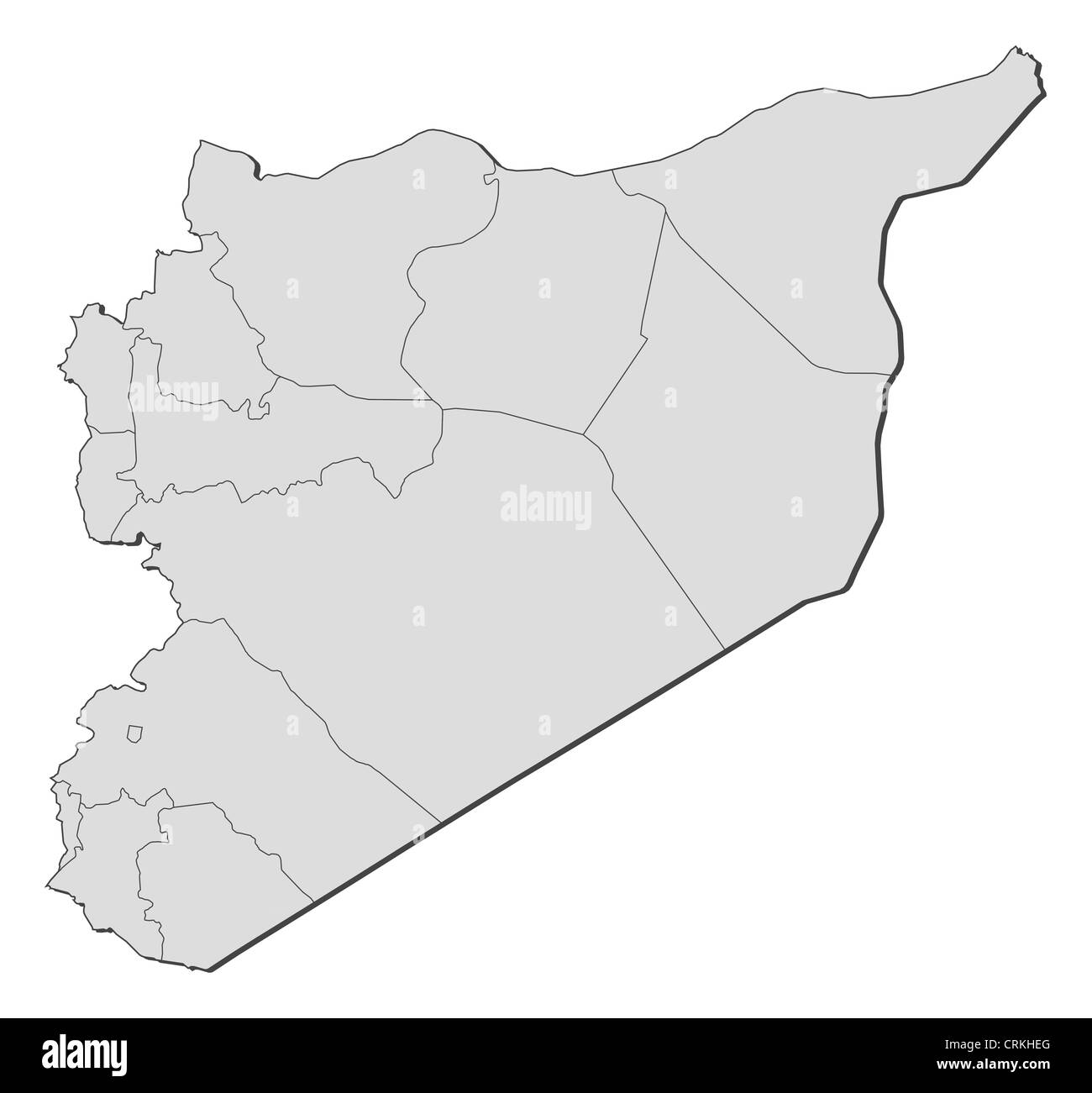 Political map of Syria with the several governorates Stock Photo - Alamy