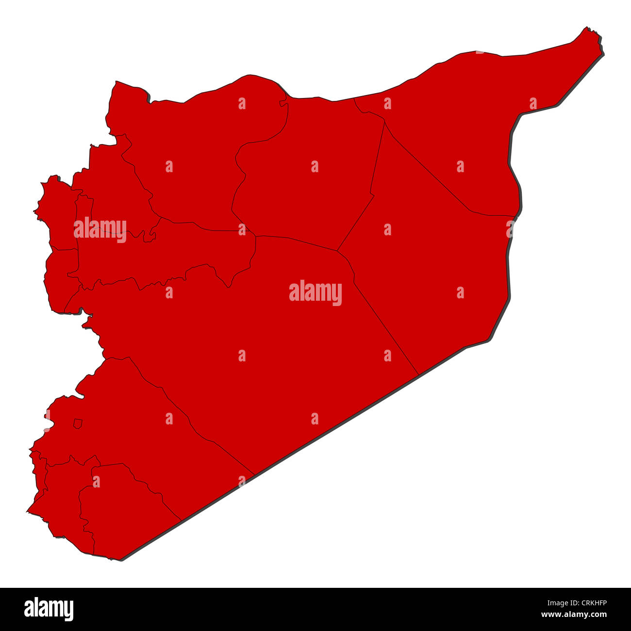 Political map of Syria with the several governorates Stock Photo - Alamy
