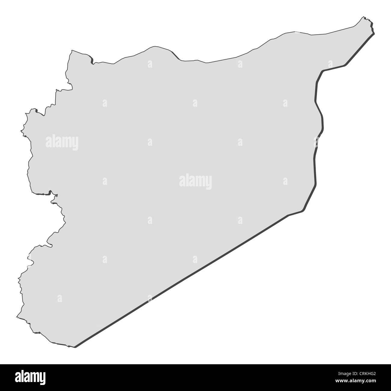 Syria political map political map Black and White Stock Photos & Images ...