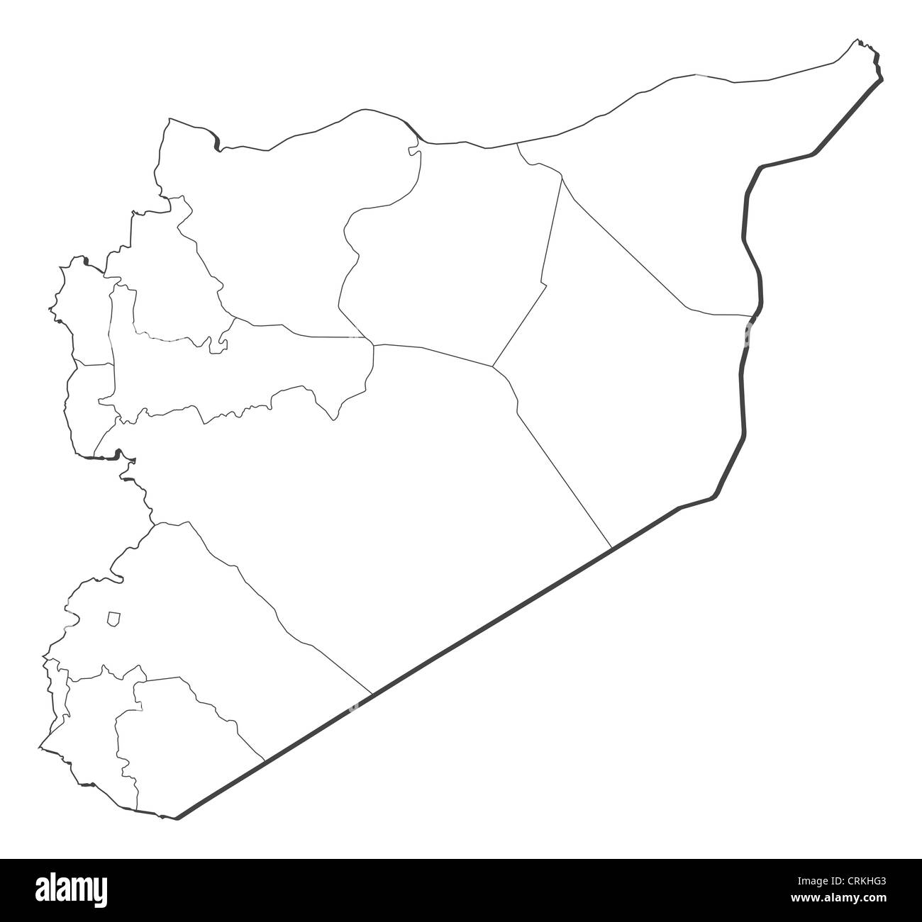 Syria political map political map Black and White Stock Photos & Images ...