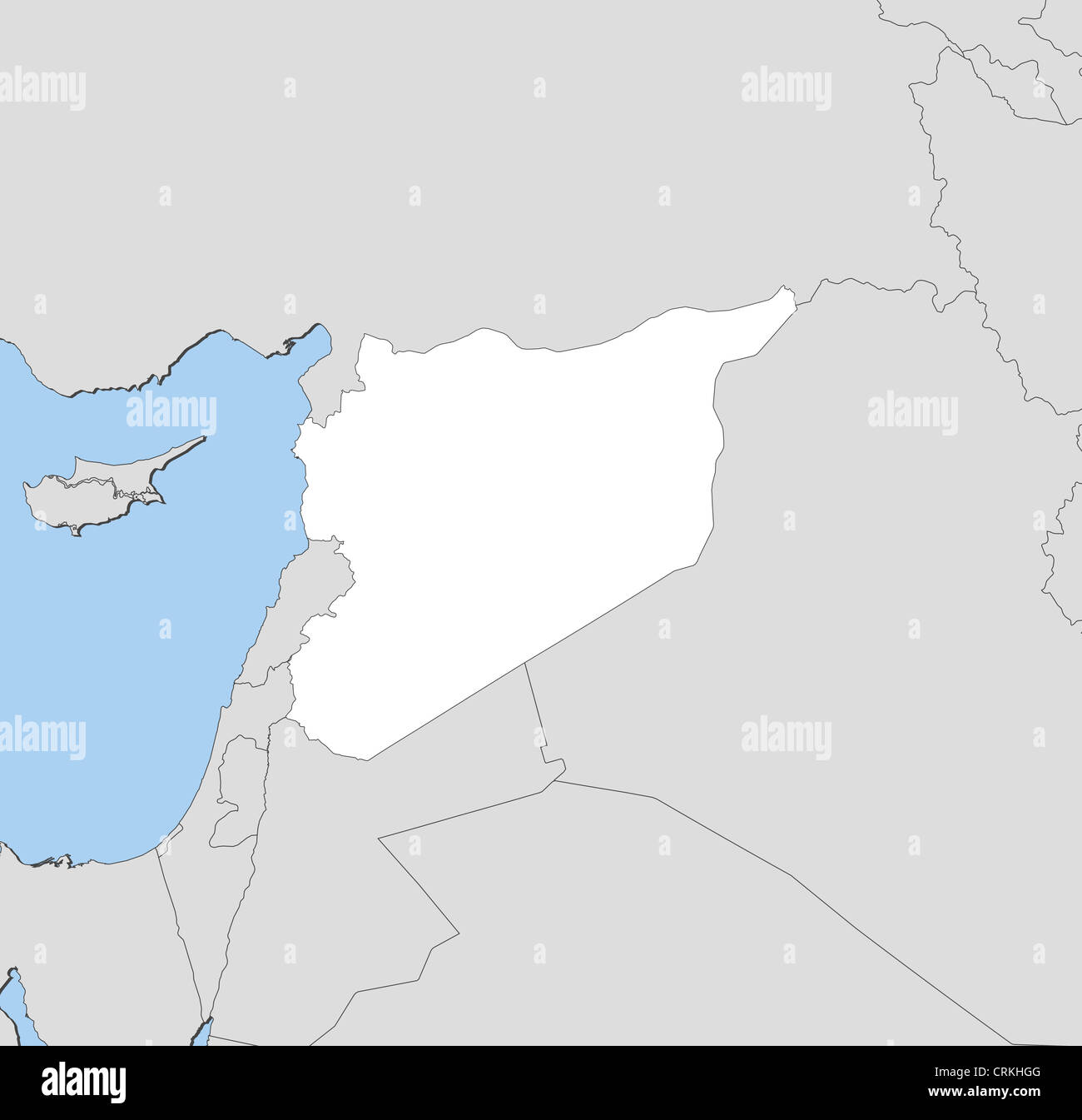 Political map of Syria with the several governorates Stock Photo - Alamy