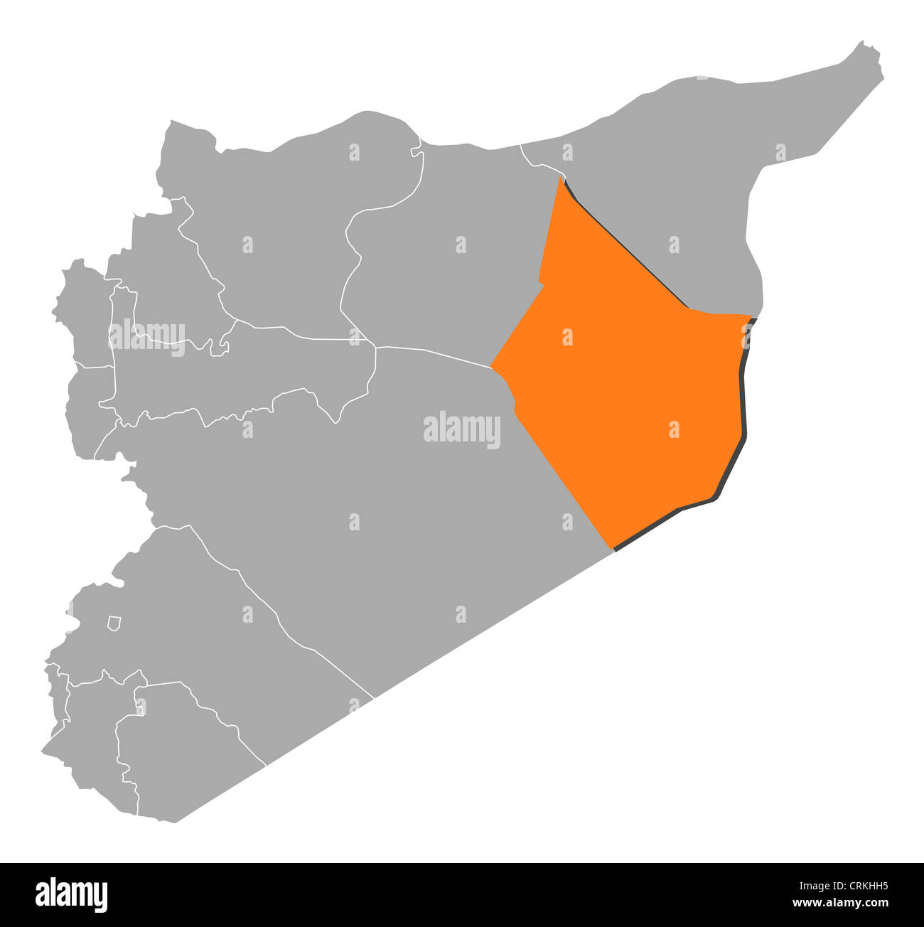 Political map of Syria with the several governorates where Deir ez-Zor ...