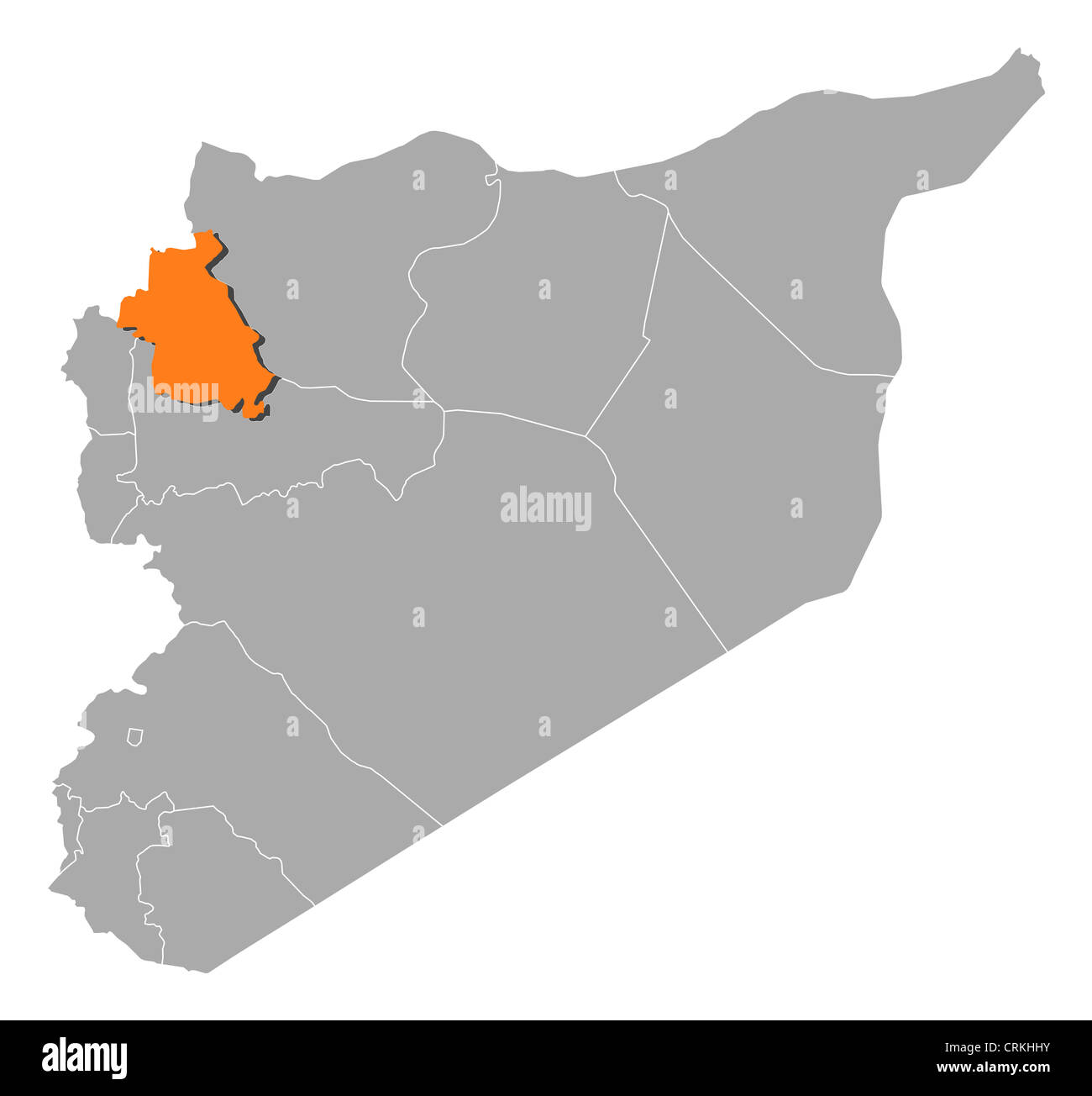 Political map of Syria with the several governorates where Idlib is ...