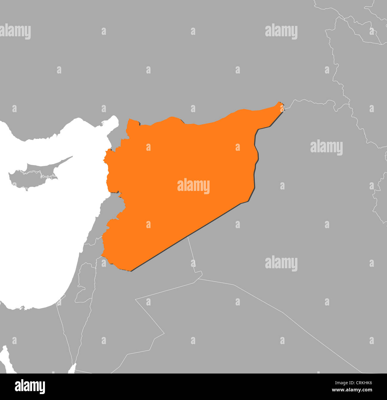 Political map of Syria with the several governorates Stock Photo - Alamy
