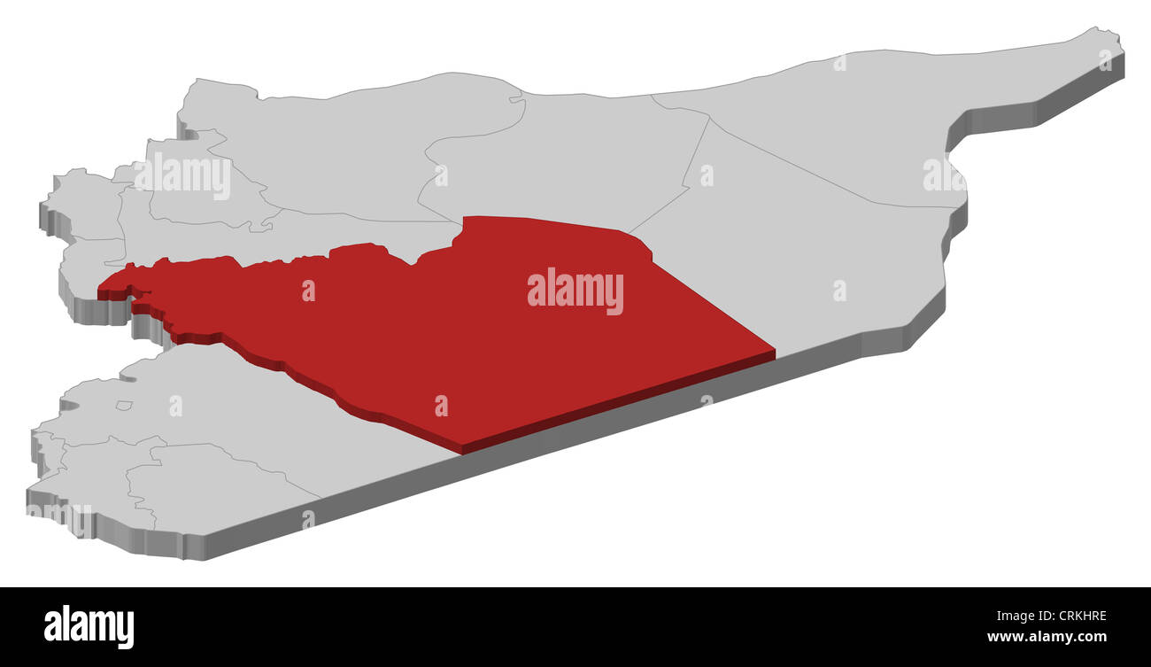 Political map of Syria with the several governorates where Homs is ...