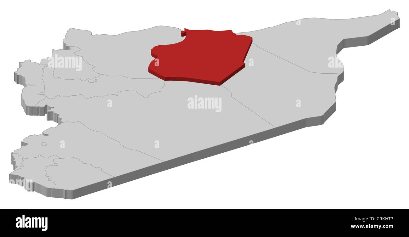 Political map of Syria with the several governorates where Ar-Raqqah is ...