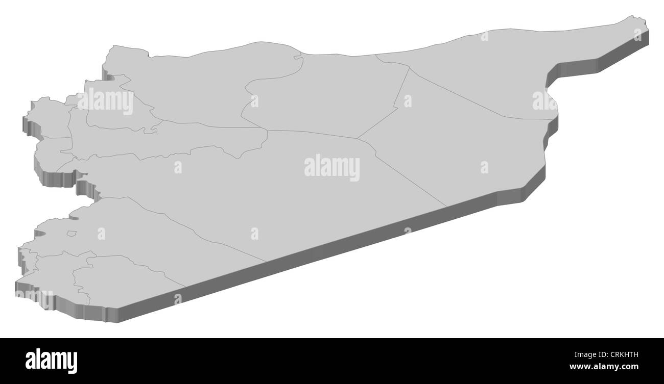 Political map of Syria with the several governorates Stock Photo - Alamy