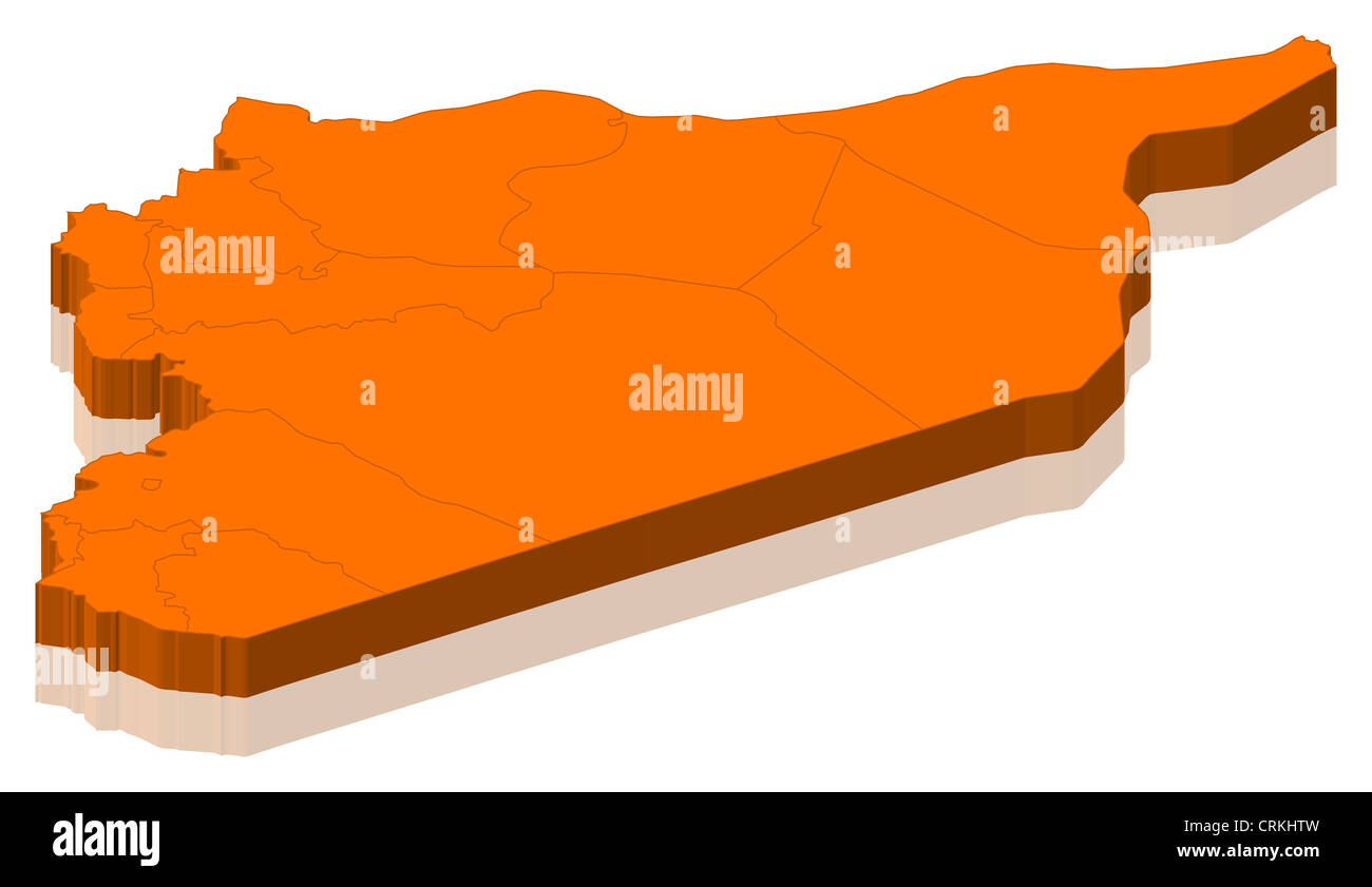 Political map of Syria with the several governorates Stock Photo - Alamy