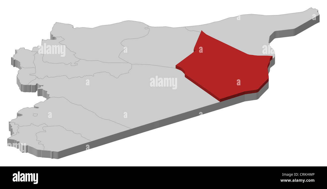 Political map of Syria with the several governorates where Deir ez-Zor ...