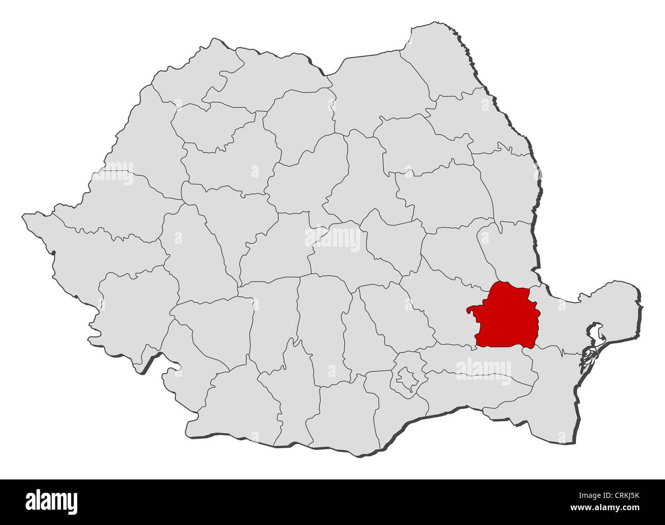 Political map of Romania with the several counties where Braila is ...