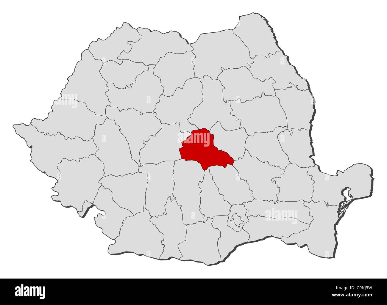 Political map of Romania with the several counties where Brasov is ...