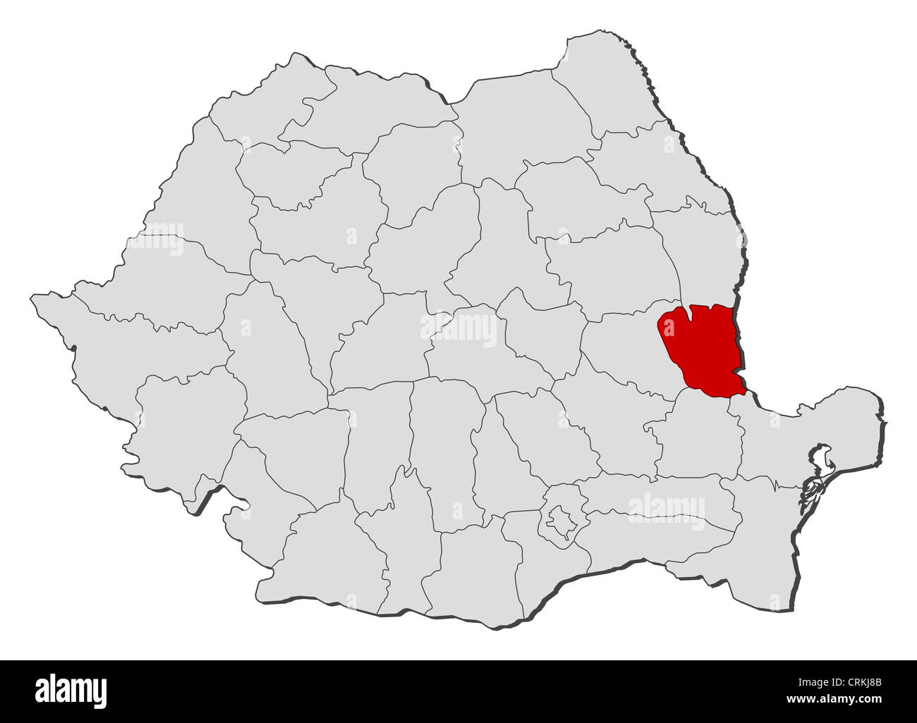 Political map of Romania with the several counties where Galati is ...