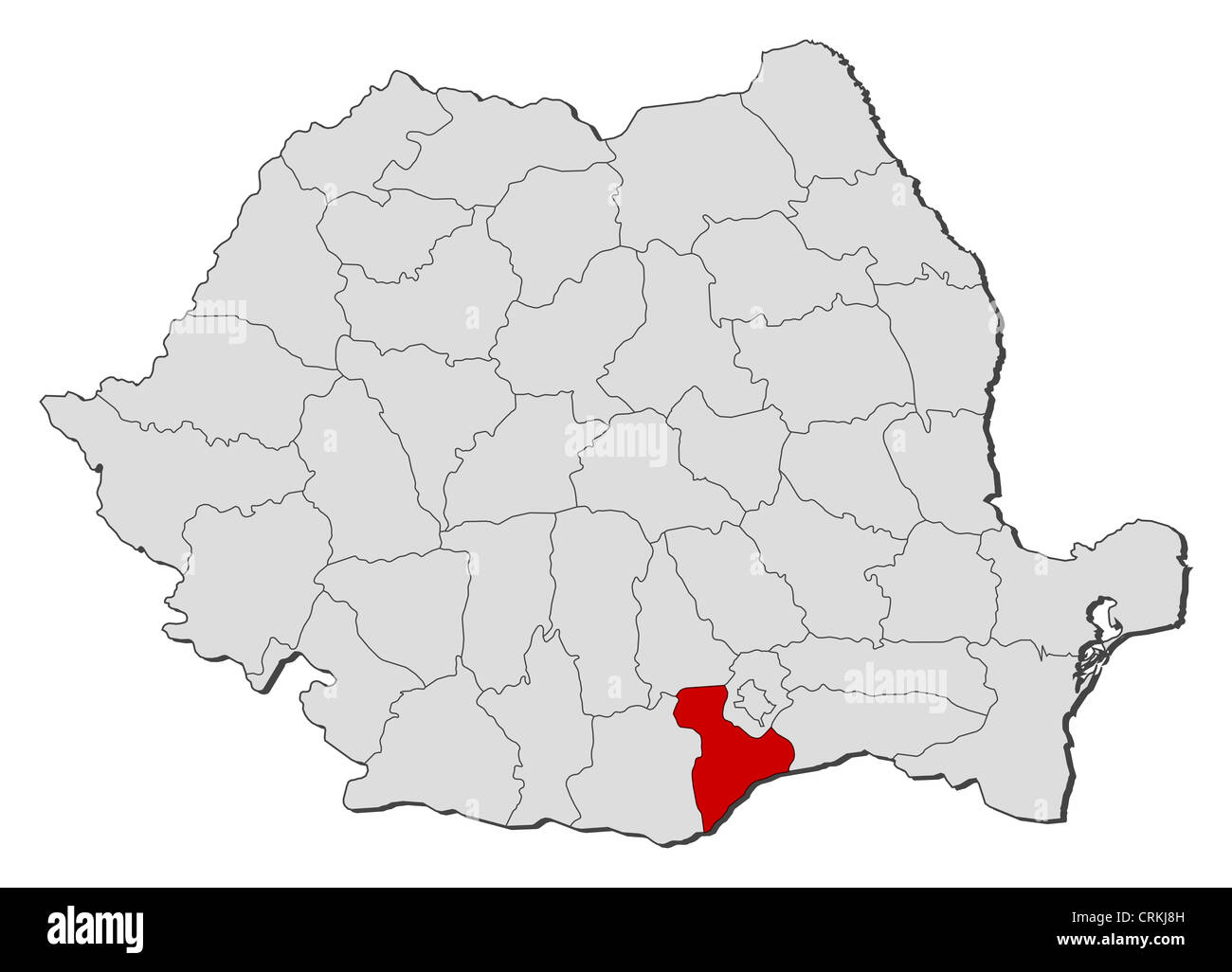 Political map of Romania with the several counties where Giurgiu is ...