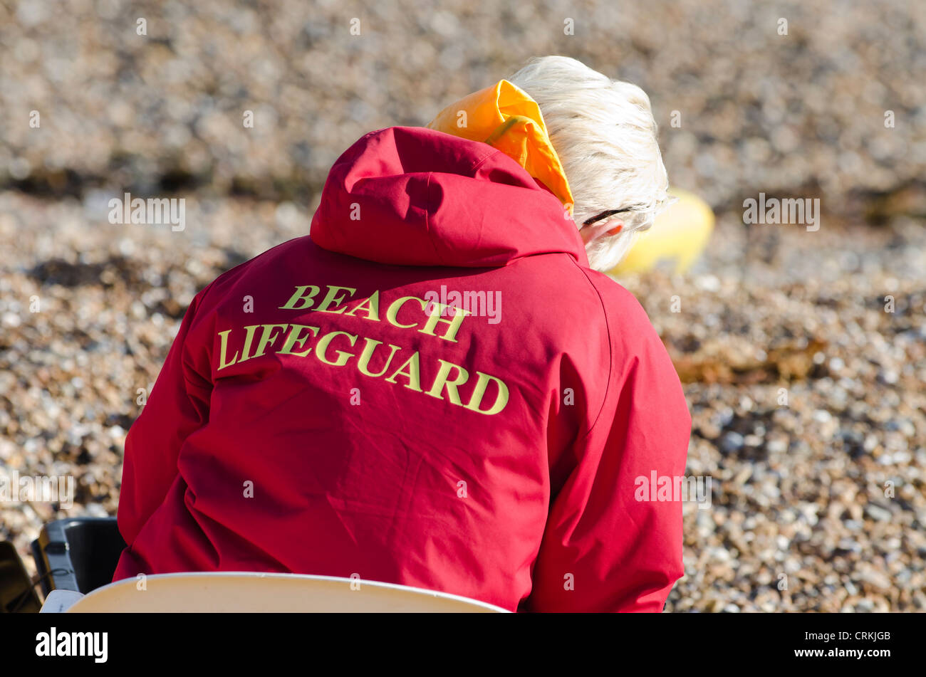 Female Beach Lifeguard on Hove Beach East Sussex England Uk Stock Photo ...