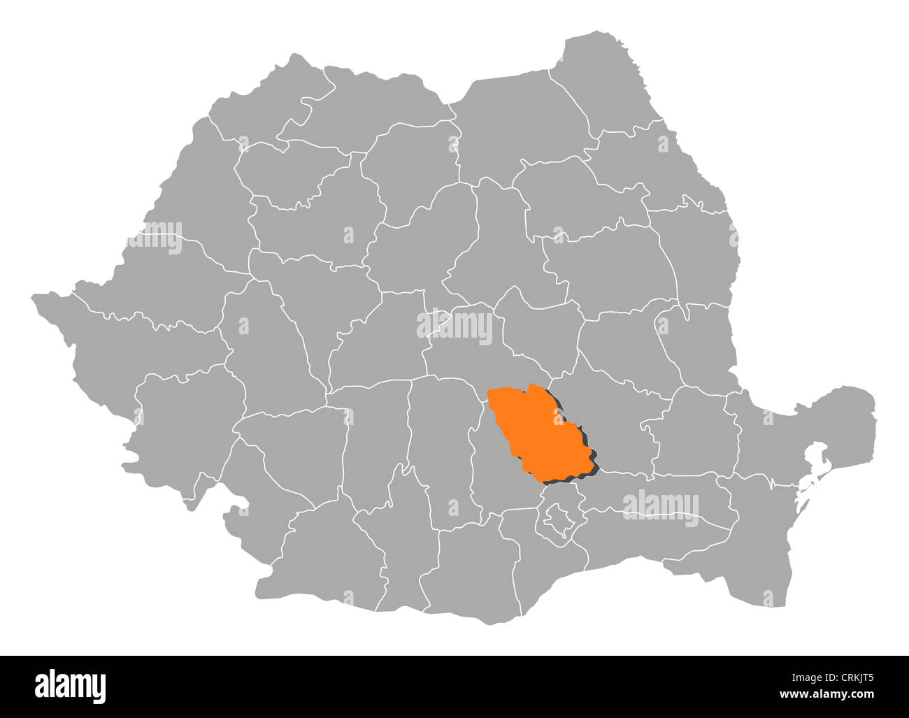Political map of Romania with the several counties where Prahova is ...