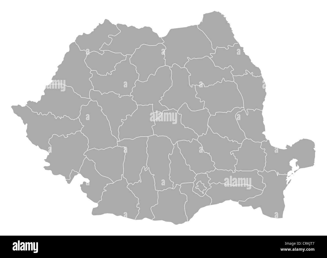 Political map of Romania with the several counties Stock Photo - Alamy