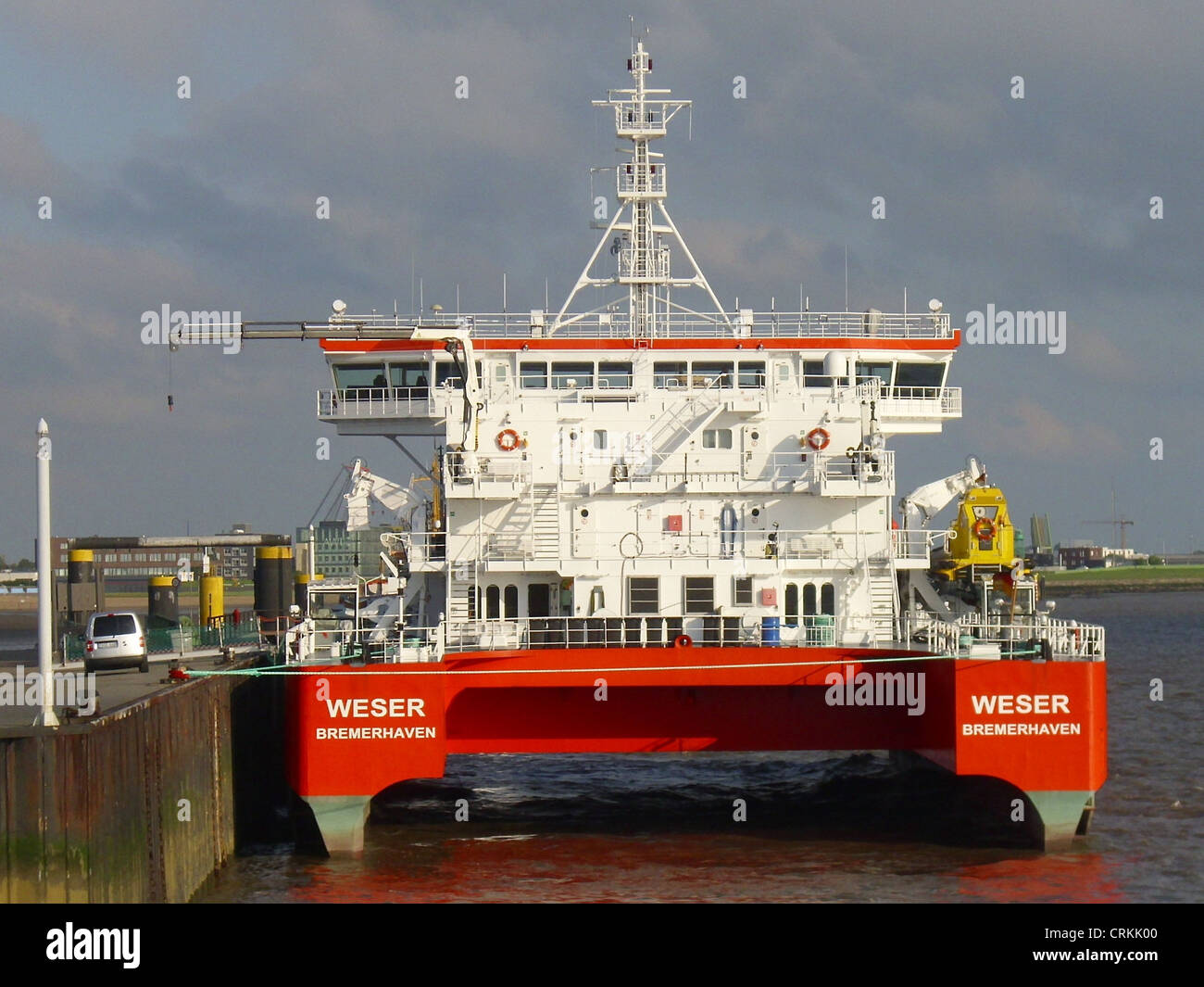 Rear view of the SWATH pilot vessel '''Weser'' Stock Photo - Alamy