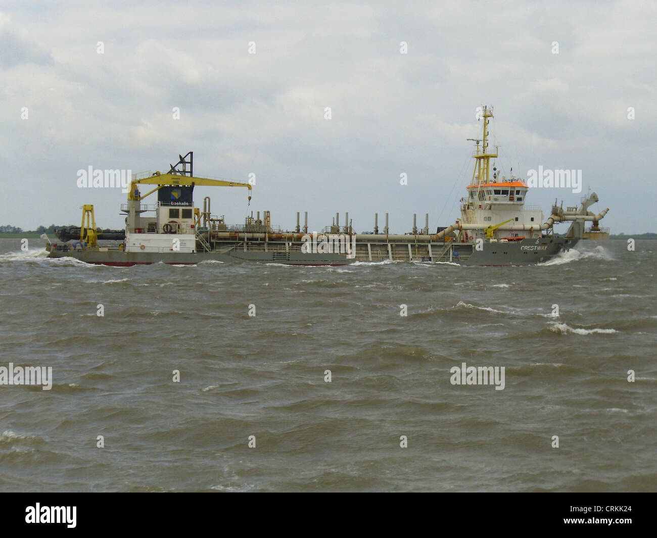 The dredger '''Crestway''' on the Weser river Stock Photo - Alamy
