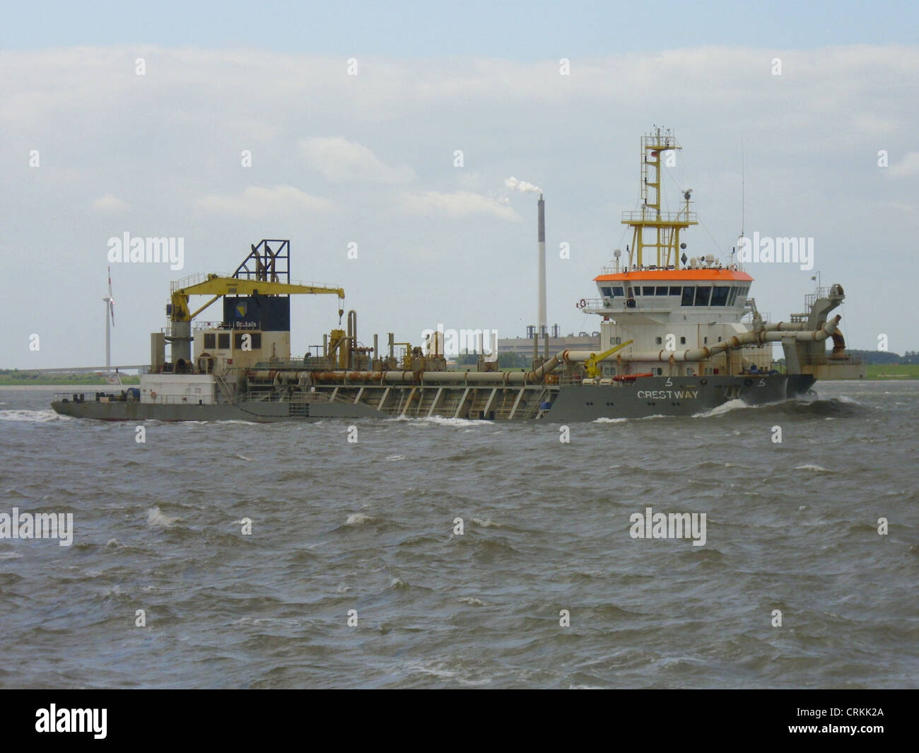 The dredger '''Crestway''' on the Weser river Stock Photo - Alamy