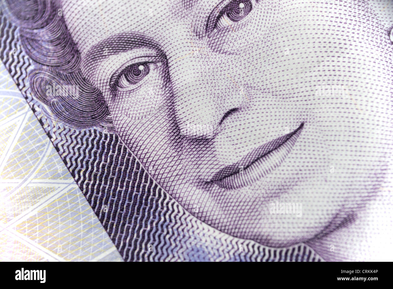 A picture of a UK £20 bank note including the image of Queen Elizabeth ...
