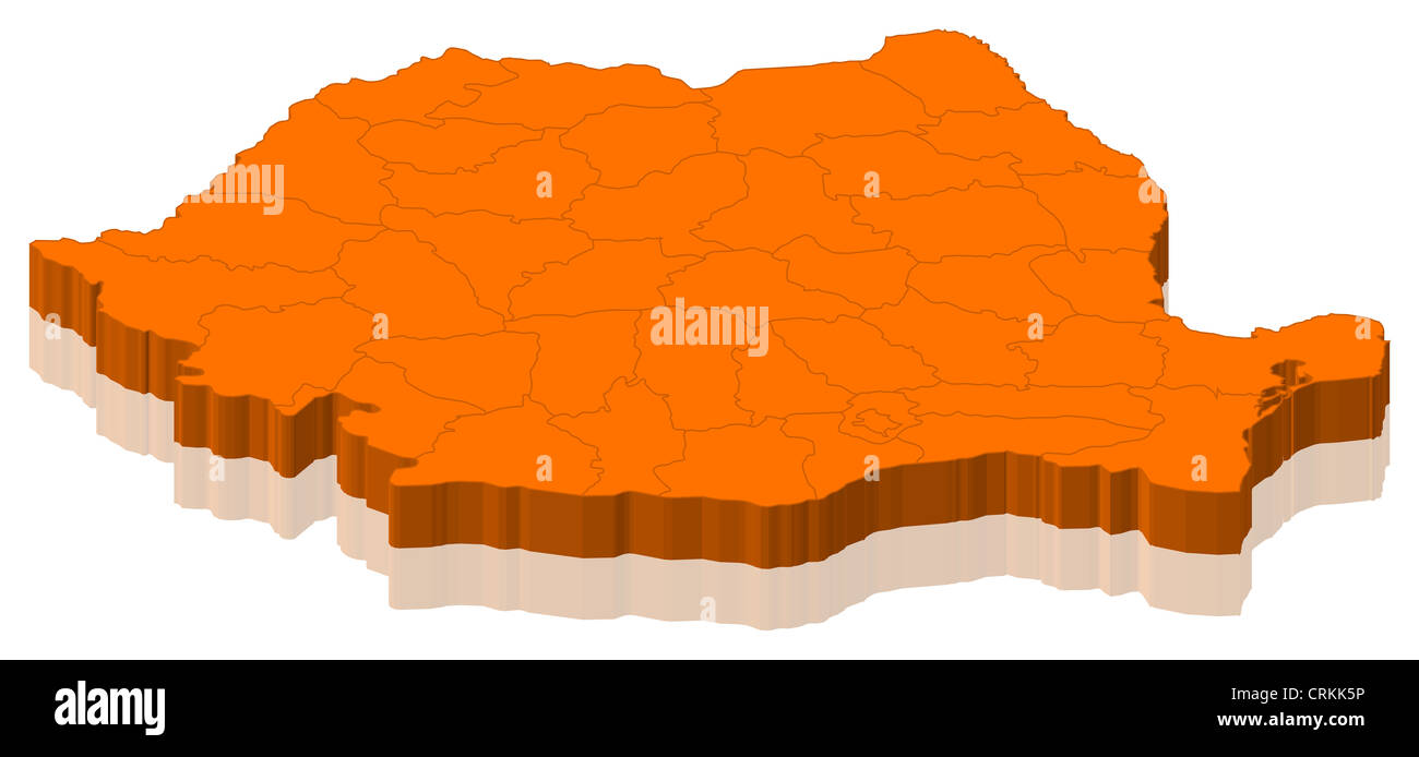 Political map of Romania with the several counties Stock Photo - Alamy