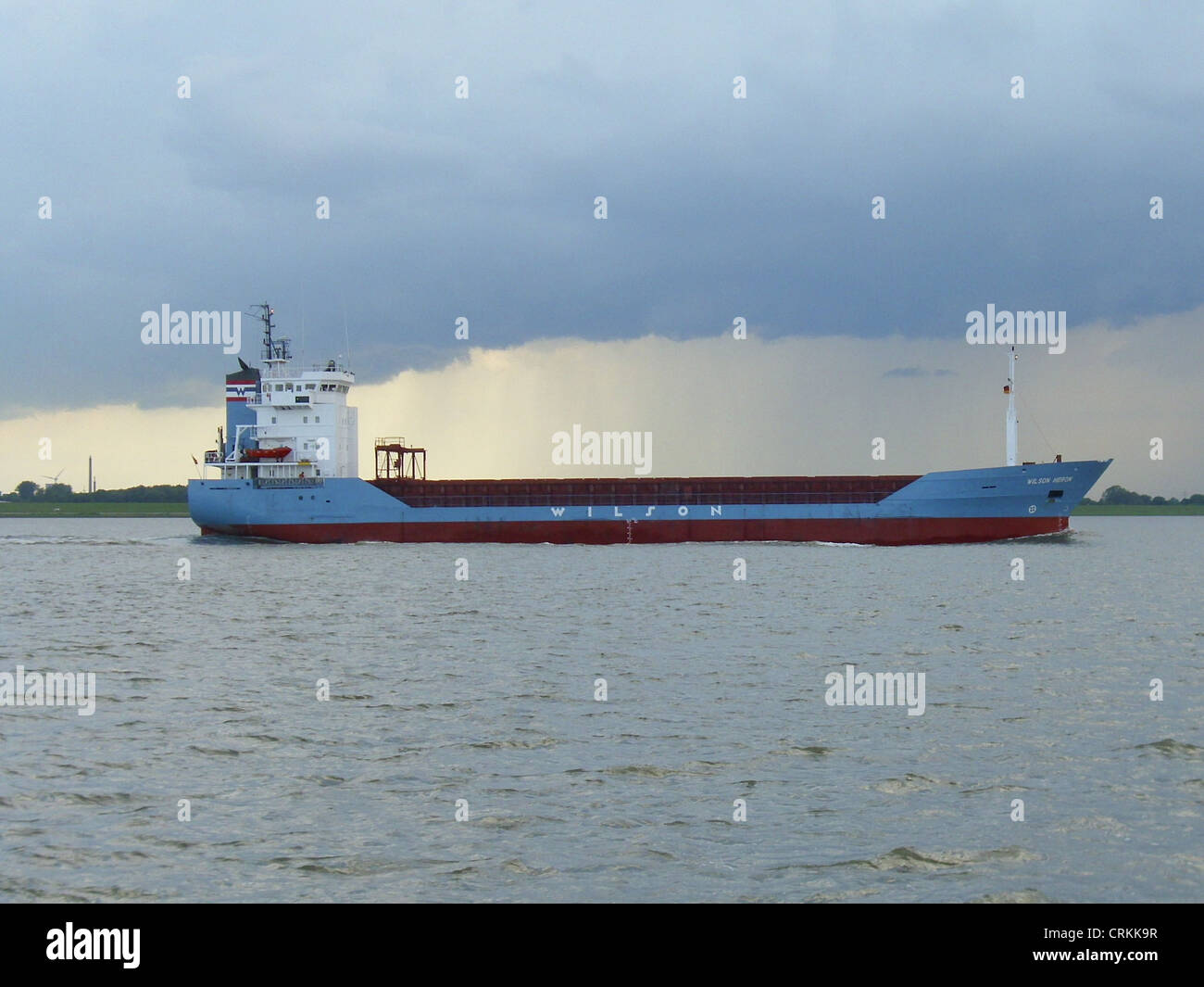 The general cargo ship '''Wilson Heron''' outbound on the Weser rive ...