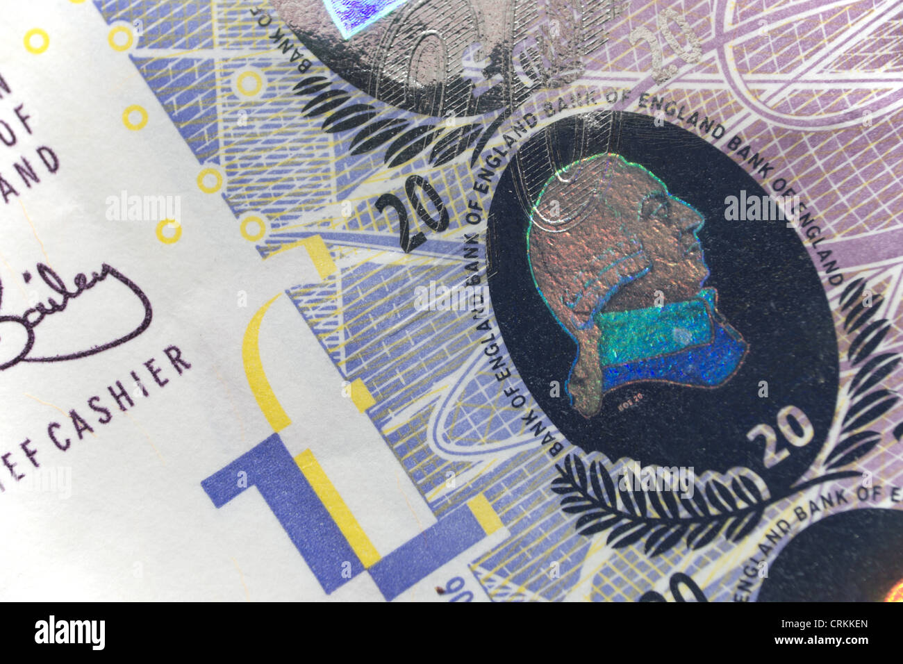 A picture of a UK bank note £20 Stock Photo - Alamy