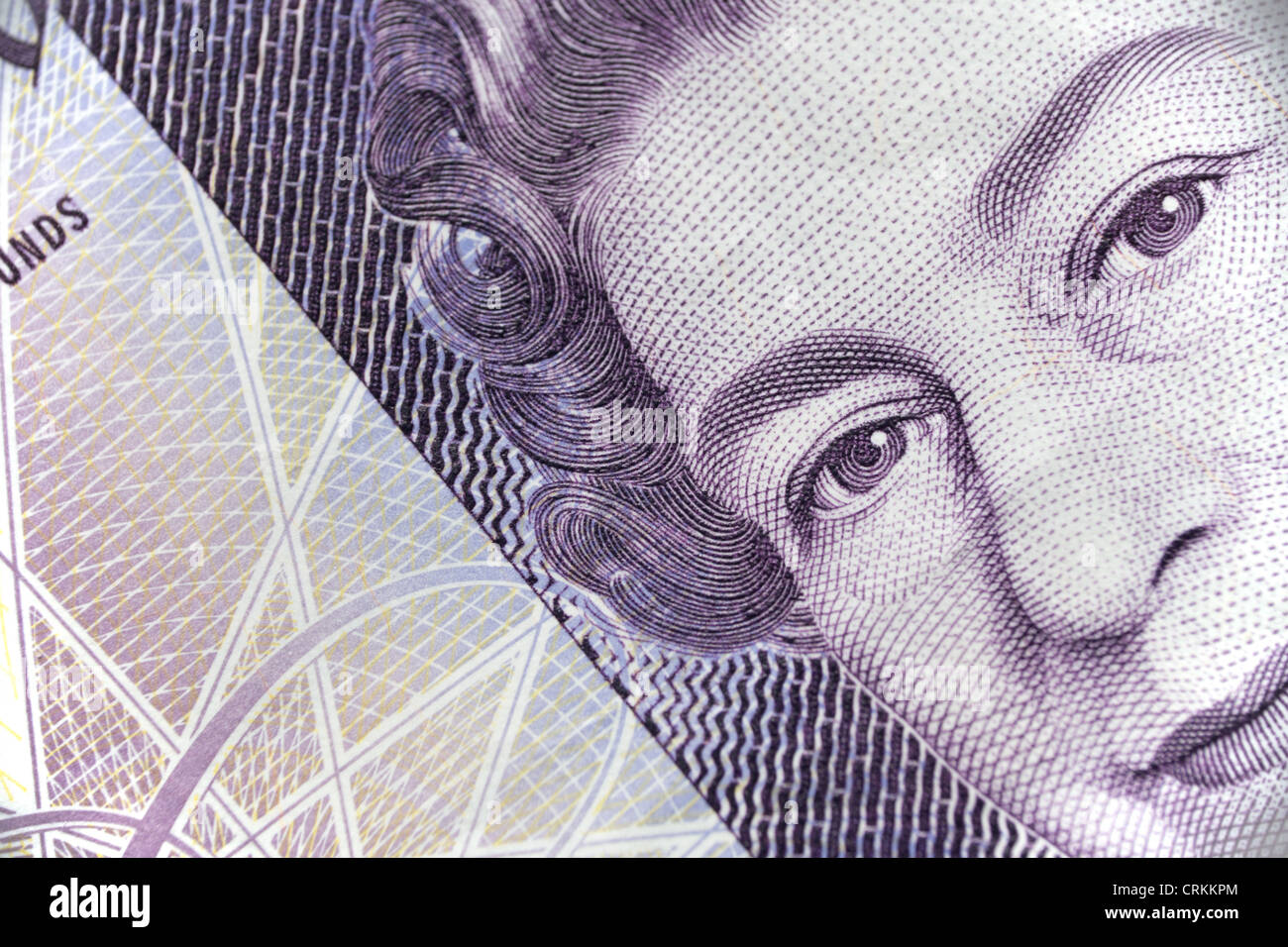A picture of a UK bank note including the image of Queen Elizabeth II ...