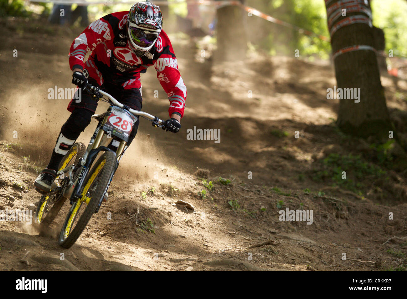 A rider ripping down the track at Llangollen Stock Photo - Alamy