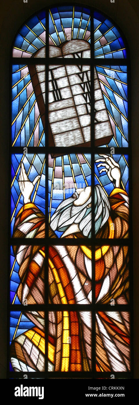 Stained glass window moses hi-res stock photography and images - Alamy
