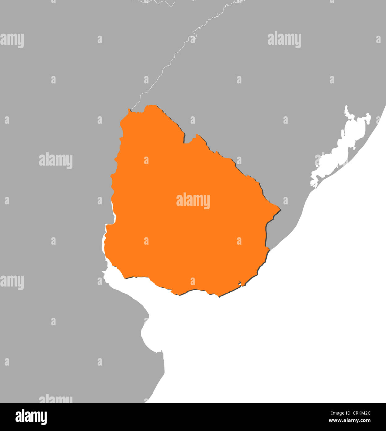 Outline simple map uruguay hi-res stock photography and images - Alamy