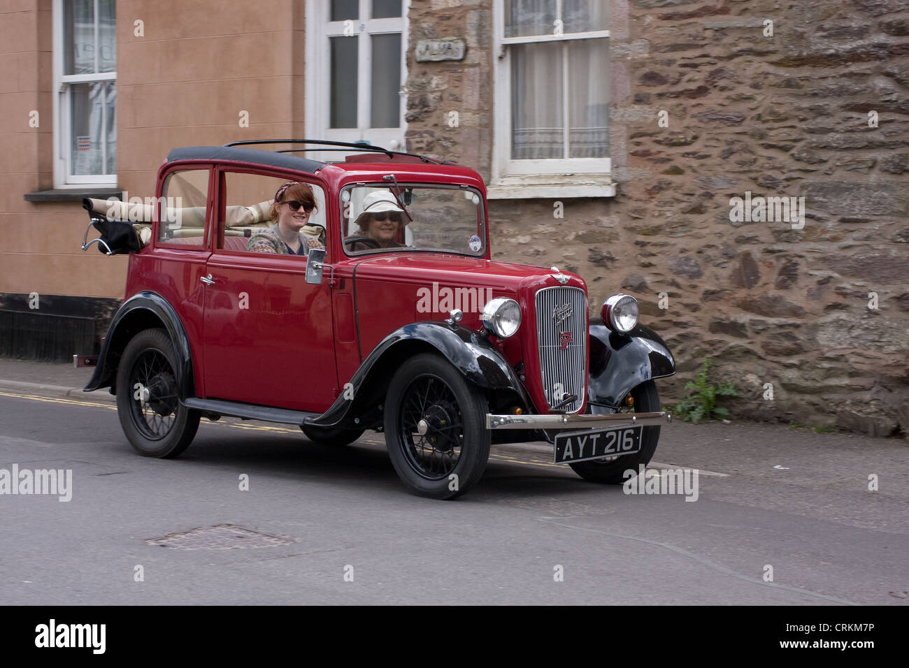 red austin A7 classic old saloon car 1940's Stock Photo - Alamy