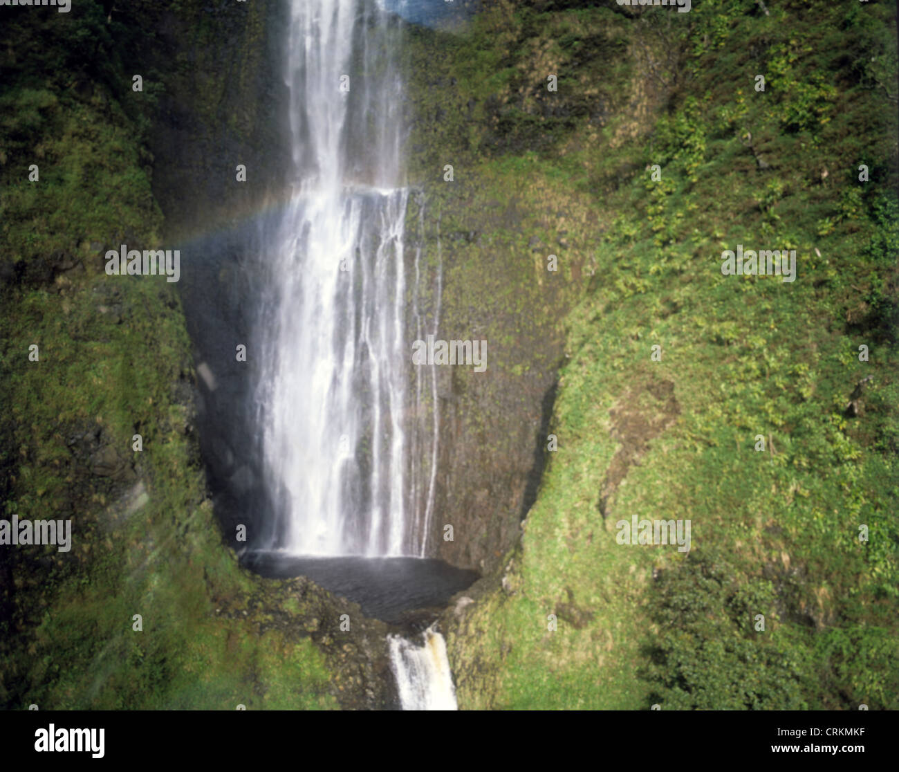 Waterfall with Rainbow, Island of Hawaii Stock Photo - Alamy