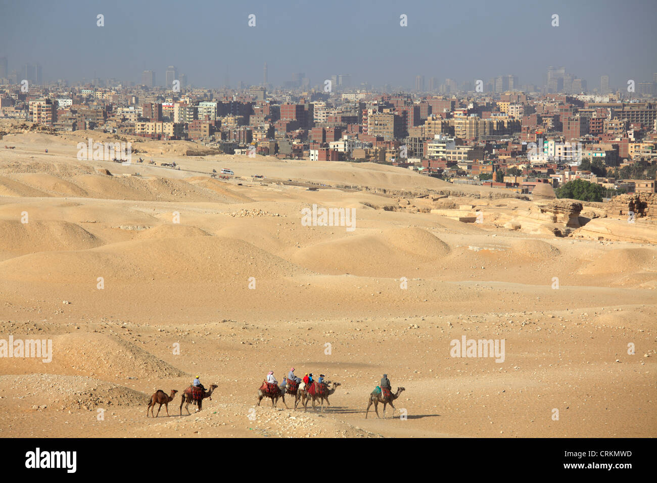 The city of Giza seen from the desert, Egypt Stock Photo - Alamy