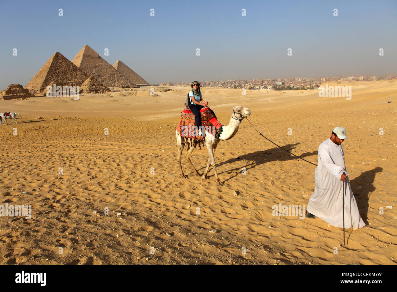 Camel riding at Pyramid complex at Giza, Egypt Stock Photo - Alamy