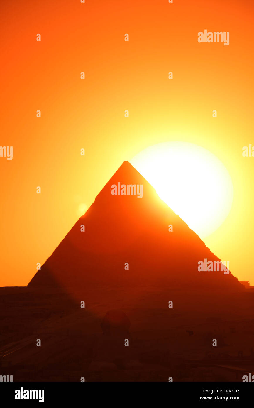 Pyramids at sunset, Giza, Egypt Stock Photo - Alamy