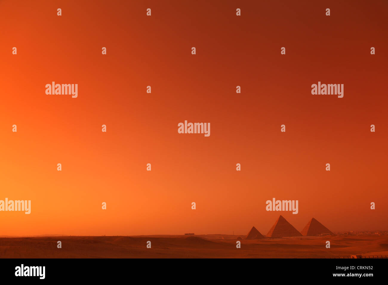 Pyramids at sunset, Giza, Egypt Stock Photo - Alamy