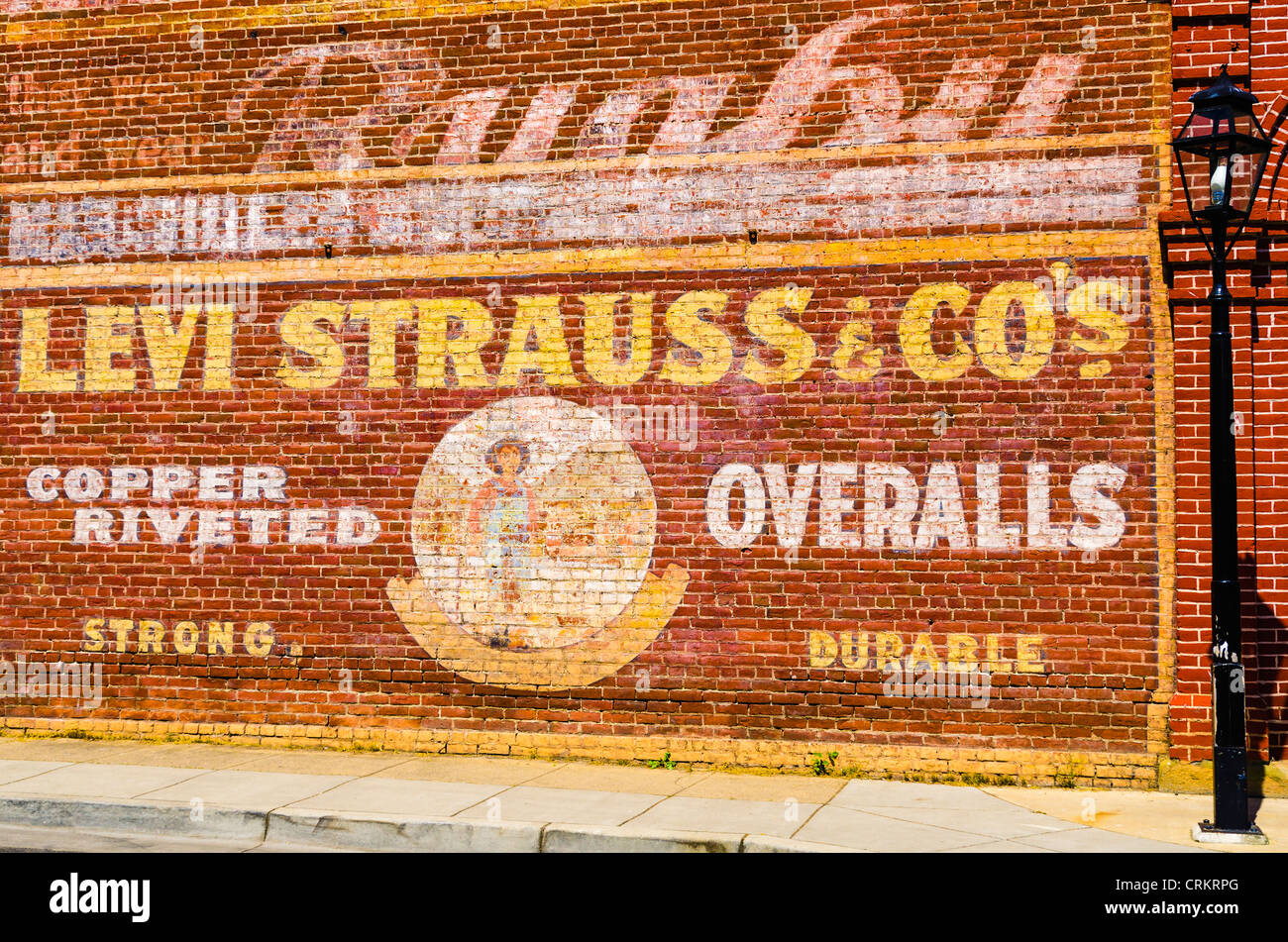 Historic advertisement on red brick building, Jacksonville, Oregon USA ...