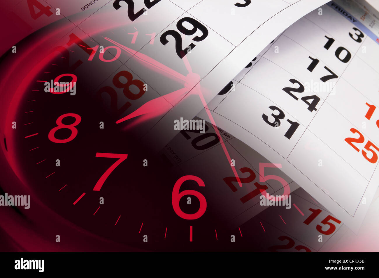 Clock and Calendar Pages Stock Photo - Alamy