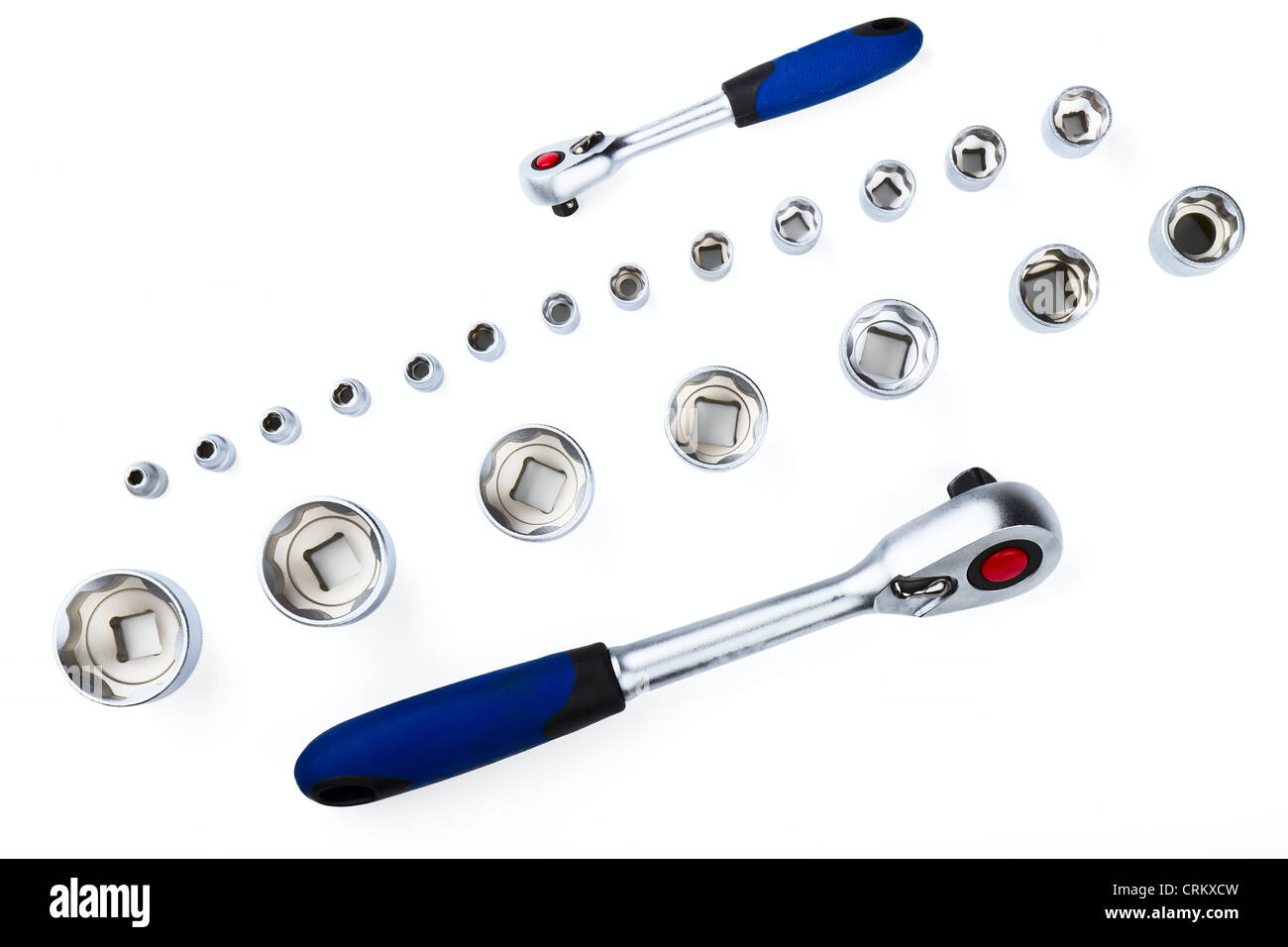 set of socket wrenches isolated on a white background Stock Photo - Alamy