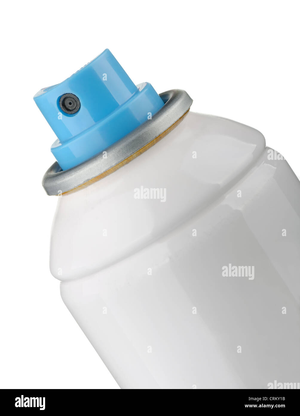 Detail of spray can on white background Stock Photo - Alamy