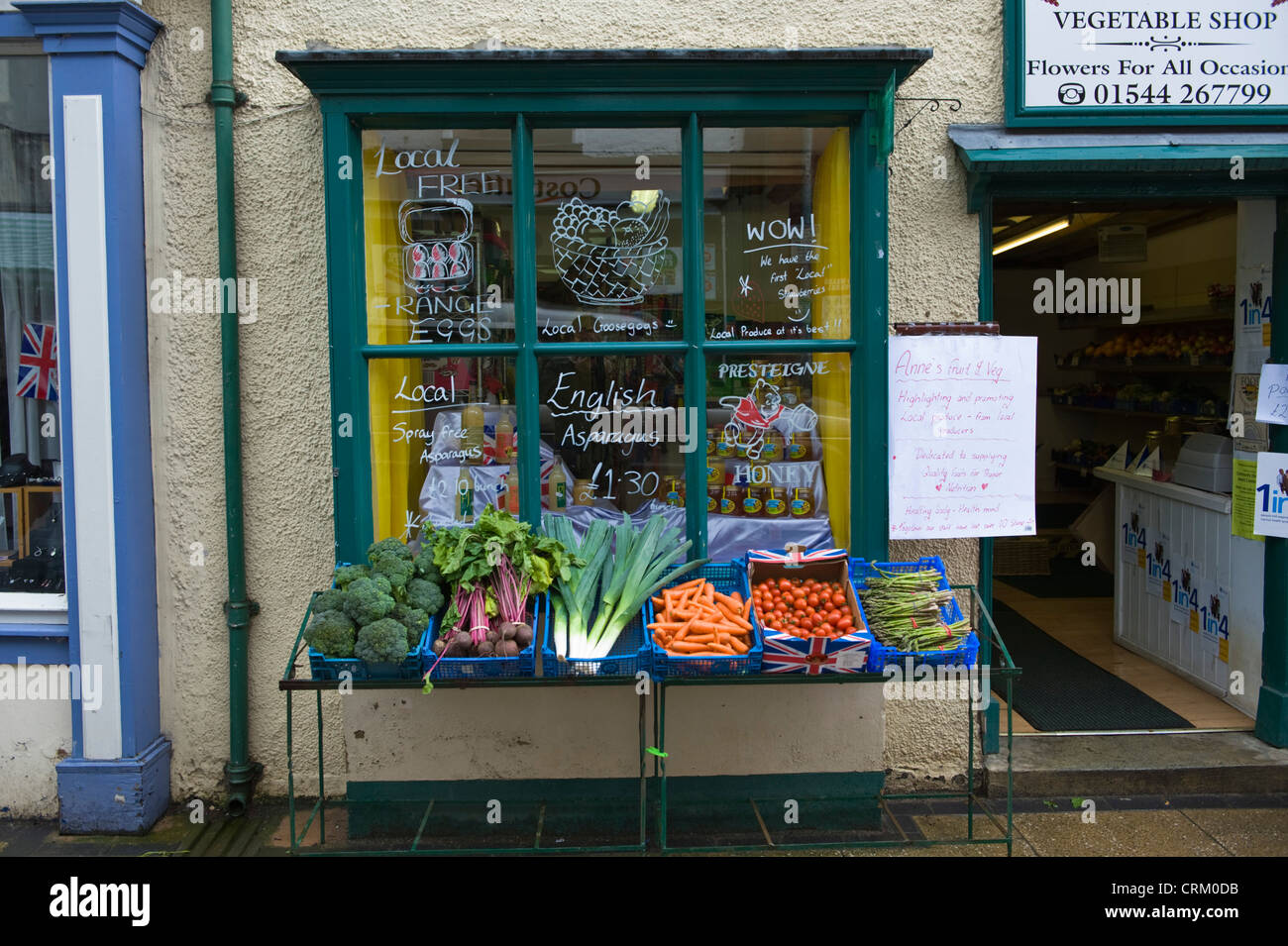 Greengrocers fruit and vegetable shop in Presteigne Powys Mid-Wales UK ...