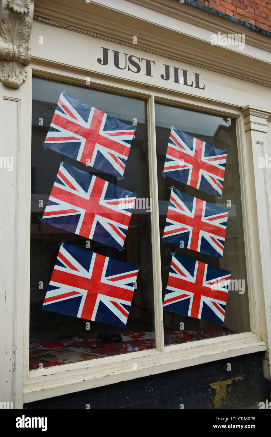 Queens Diamond Jubilee 2012 shop window display in Presteigne Powys Mid ...