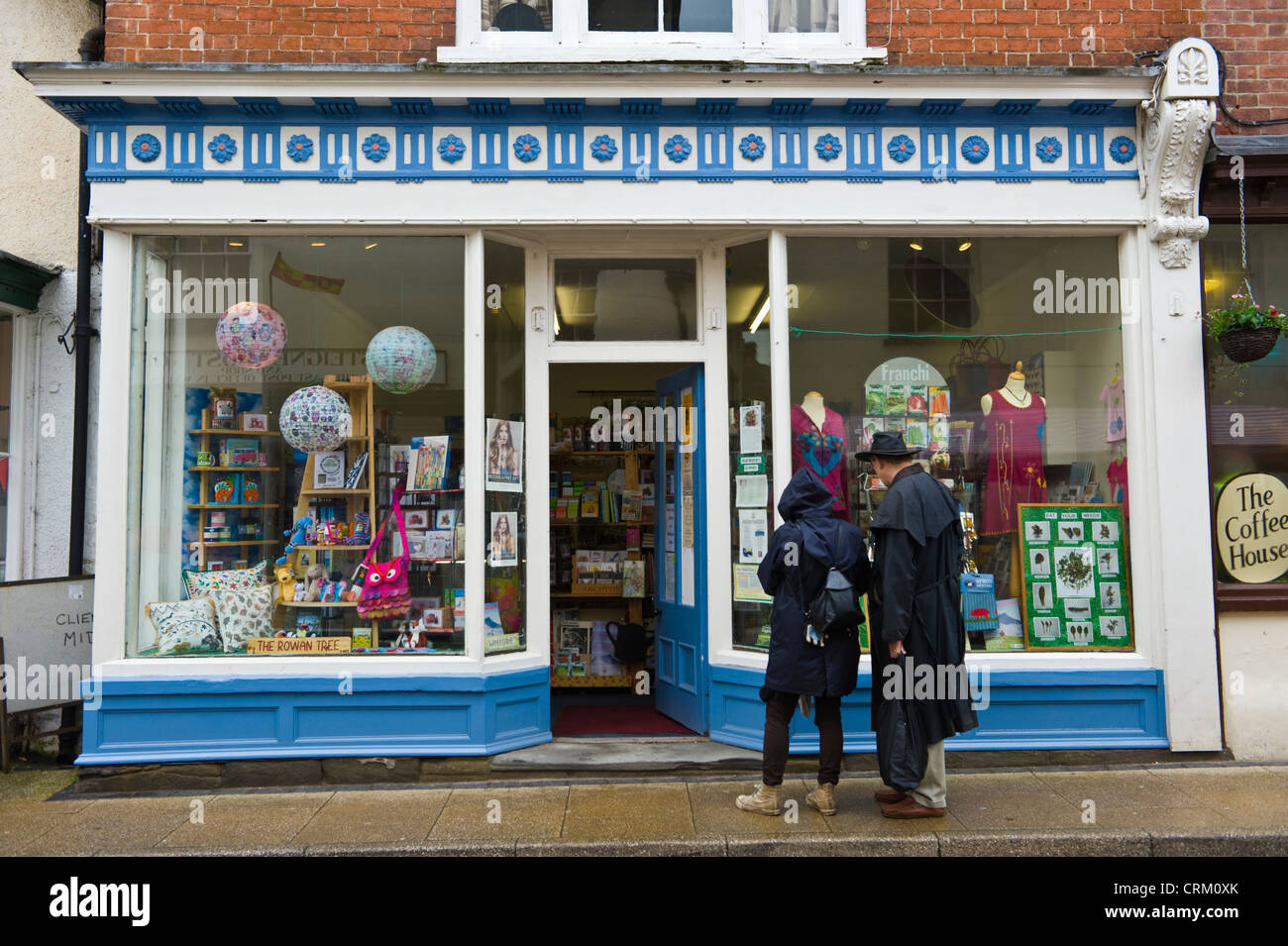 Colourful shop front on high street in Presteigne Powys Mid-Wales UK ...