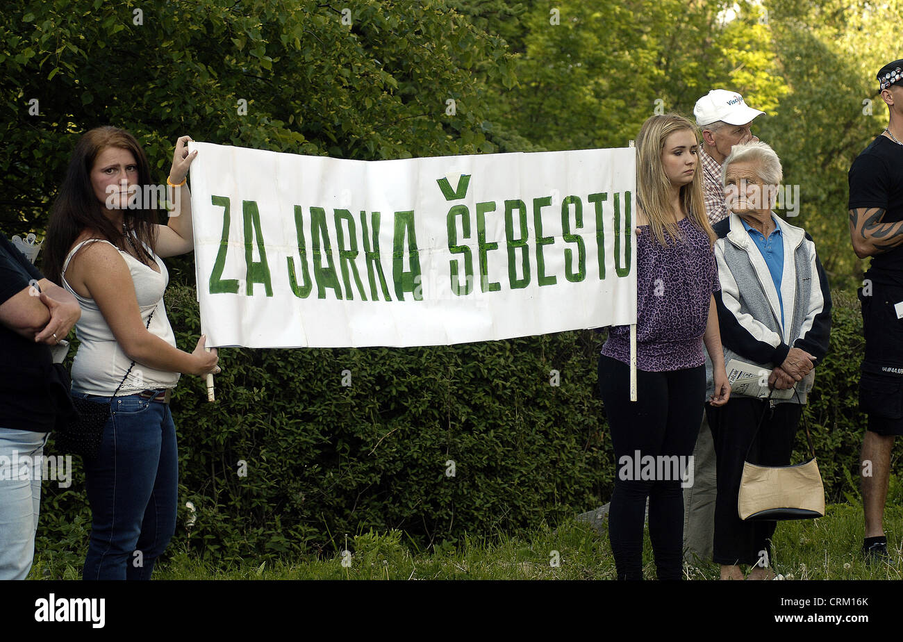 Citizens demonstrate support Jaroslav Sebesta who deadly injured with ...