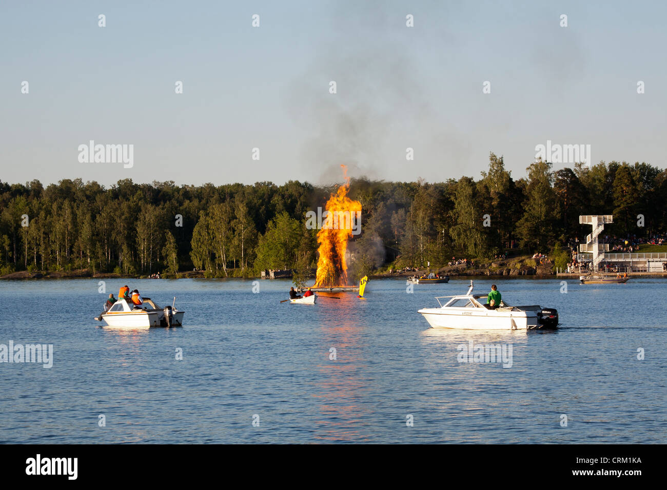 Midsummer bonfire, Lappeenranta Finland Stock Photo - Alamy