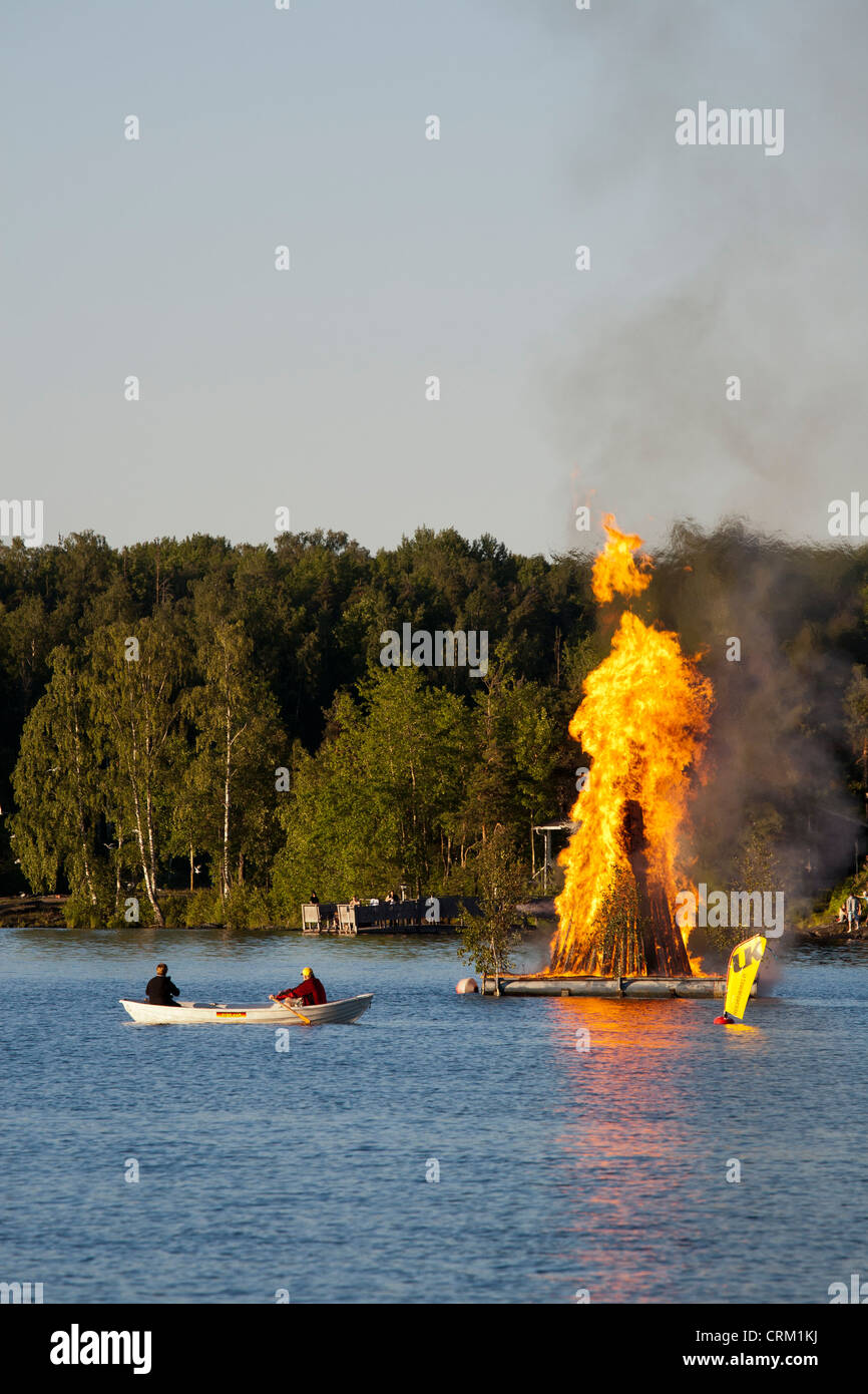 Midsummer bonfire, Lappeenranta Finland Stock Photo - Alamy
