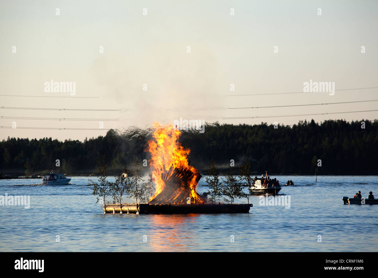 Midsummer bonfire, Lappeenranta Finland Stock Photo - Alamy