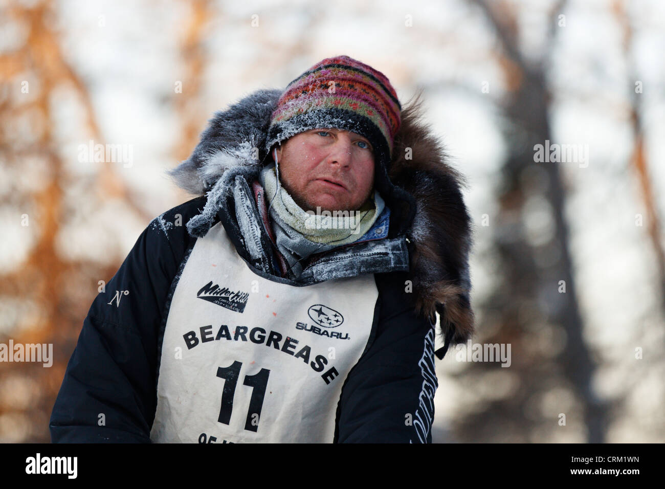 Musher Rick Larson arrives early morning at the Devil Track checkpoint ...